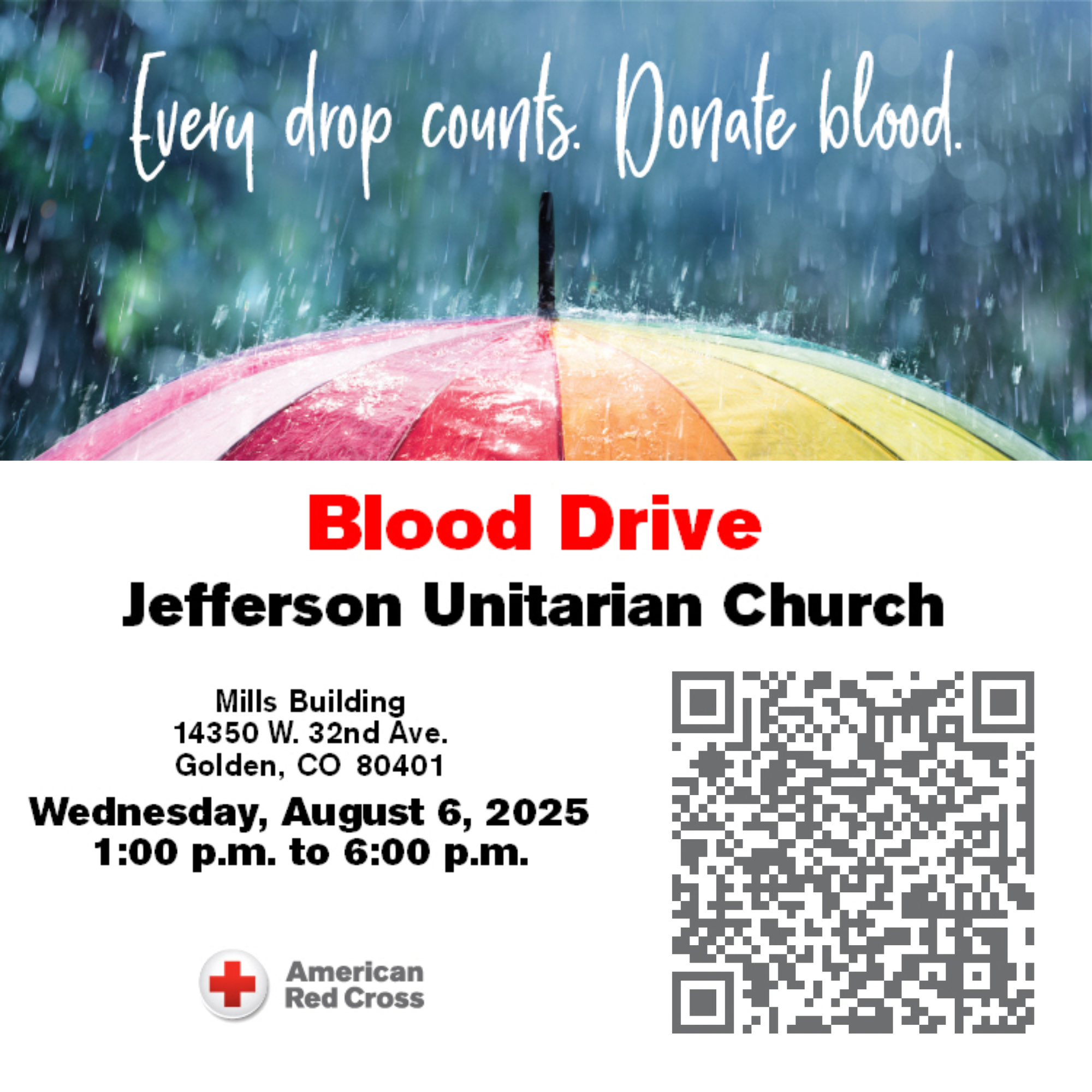 Annual Red Cross Blood Drive - Jefferson Unitarian Church